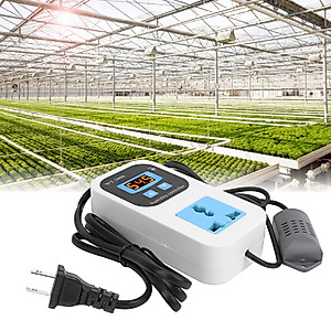 Digital Humidity Controller WT‑2000 110‑220V 0%~99%RH with Humidity Sensor Humidify Dehumidification Switch Socket 0.1%RH Accuracy(US Plug)