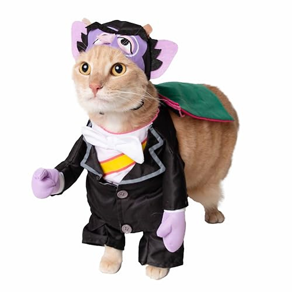 Pet Krewe The Count Vampire Dog Costume & Cat Costume Medium Size | Sesame Street Dracula Monster Pet Costumes for Dogs and Cats | Perfect for Halloween, Birthdays, Parties, Photoshoots