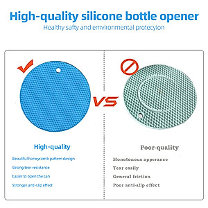 MMQ Silicone Trivet Mats 4 Pcs, Jar Opener Gripper Pads Multifunction Reusable Jar Opener Bottle Lid Openers Kitchen Coasters Heat Insulation Pads Fit Most Jars for Weak Hands (silicone)