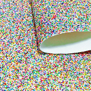 Greatdiy Sparkly Mixed Color Chunky Glitter Faux Leather Roll 12 x 52 inch Shiny Synthetic Leatherette Winter Fabric for Making DIY Bows Crafts (20061#12)