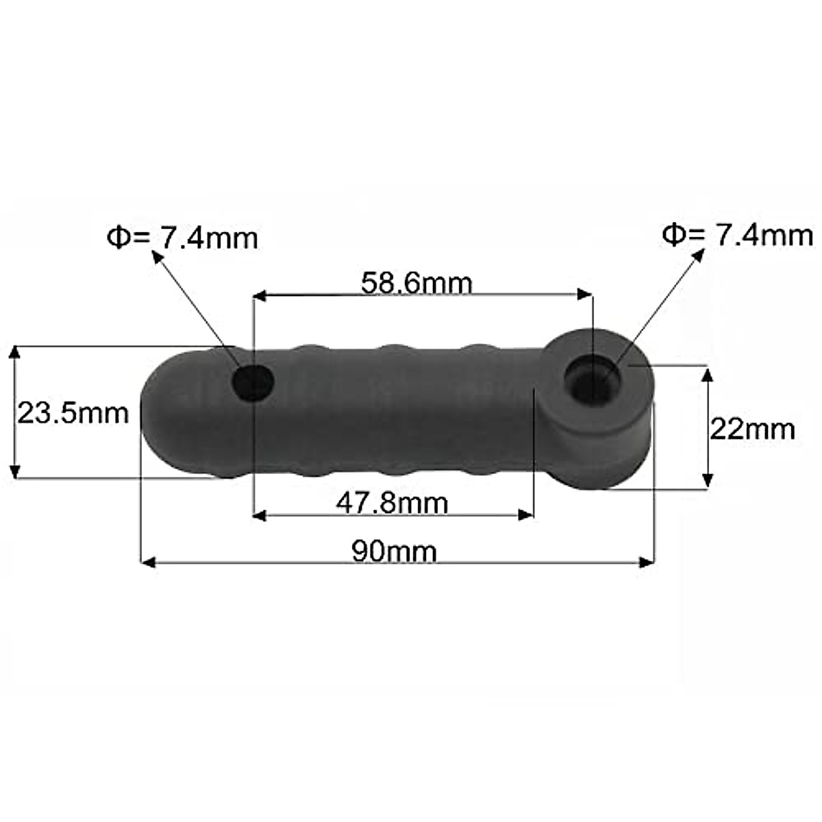 Flex Connector for Burley Bike Trailer Hitch System Elastic Material Round/Square Tow Arm (Square)