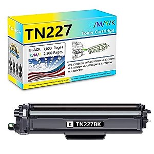 Tn227bk Toner Cartridge Tn227 Black for Brother Tn-227 Bk Tn 227 Tn-227bk Mfc-l3770cdw Hll3230cdw Tn-223bk Hl-l3270cdw Hll3270cdw Mfc-l2710dw High Yield Black x 1