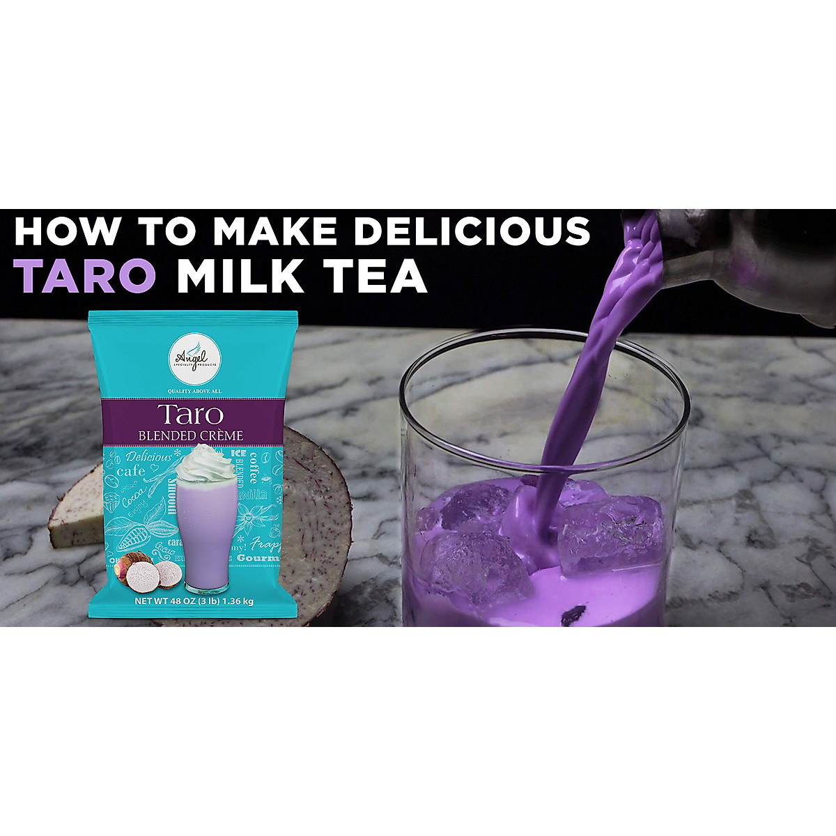 Taro Blended Crème Mix by Angel Specialty Products [3 LB]