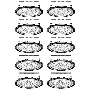 Viugreum High Bay LED Shop Lights, 500W UFO LED High Bay Light 50,000LM 120V LED High Bay Lights 5000K Daylight, Alternative to 2000W MH/HPS for Garage Workshop Barn Factory Warehouse - 10 Pack