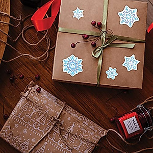 Beistle 24020 Snowflake Stickers, 4.75" x 7.5", Blue/Grey/White