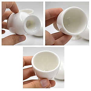 Goclothod Egg Cups, Set of 4 White Porcelain Egg Cup Serving Boiled Egg Holders