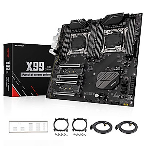 MACHINIST X99 Dual CPU Motherboard, LGA 2011-V3 Computer Server Motherboards (Intel i7 5th/6th Gen, PCIe 3.0, DDR4, Dual LAN, Dual M.2, SATA 6Gb/s, E-ATX) for Intel XEON E5 V3/V4 Series Max 256G