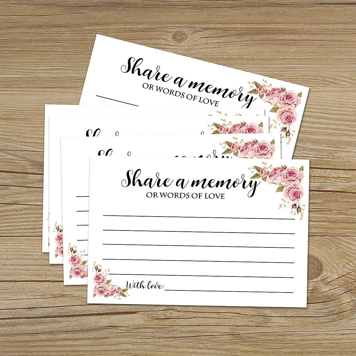 Giftideaworkshop 50 Floral Share A Memory Cards for Celebration of Life Birthday Anniversary Memorial Funeral Graduation Bridal Shower Game, Guest Book Ideas, and Alternatives.4x6 Inches