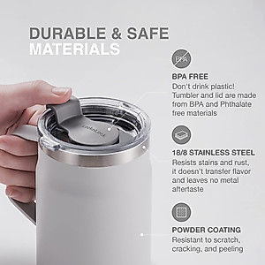 LocknLock Stainless Steel Double Wall Insulated with Handle, Lid, 16 oz, Mint Metro Mug