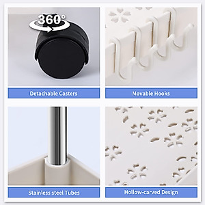 4-Tier Rolling Storage Cart, Bathroom Storage Organizer Shelf Utility Cart with Wheels - Ideal for Bathroom, Kitchen, and Laundry Room Organization - Space-Saving Design, White