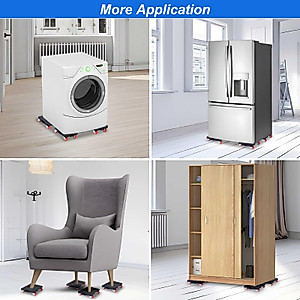 WEPUMP Furniture Movers Dolly Furniture Movers with Wheels, 5 Wheels Small Flat Dolly, 800 Lbs Capacity, Black