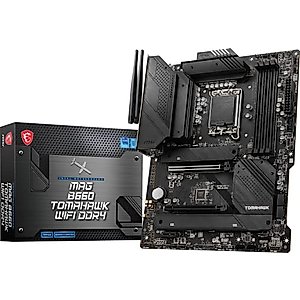 MSI MAG B660 Tomahawk WiFi DDR4 Gaming Motherboard (ATX, 12th Gen Intel Core, LGA 1700 Socket, DDR4, PCIe 4, 2.5G LAN, M.2 Slots, Wi-Fi 6)