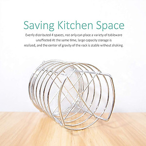 Teivio 24-Piece Stainless Steel Flatware Cutlery Set and 4 steak knife, Silverware Utensil Set with Countertop Caddy, Service for 4, Include Knives/Forks/Spoons, Mirror Polished