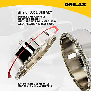 4 1/2 Inch Diamond Hole Saw Drill Bit Quartz Granite Porcelain Ceramic Glass Floor Wall Tiles 4.5 Inch Standard Shank Positioning Template Guide Included