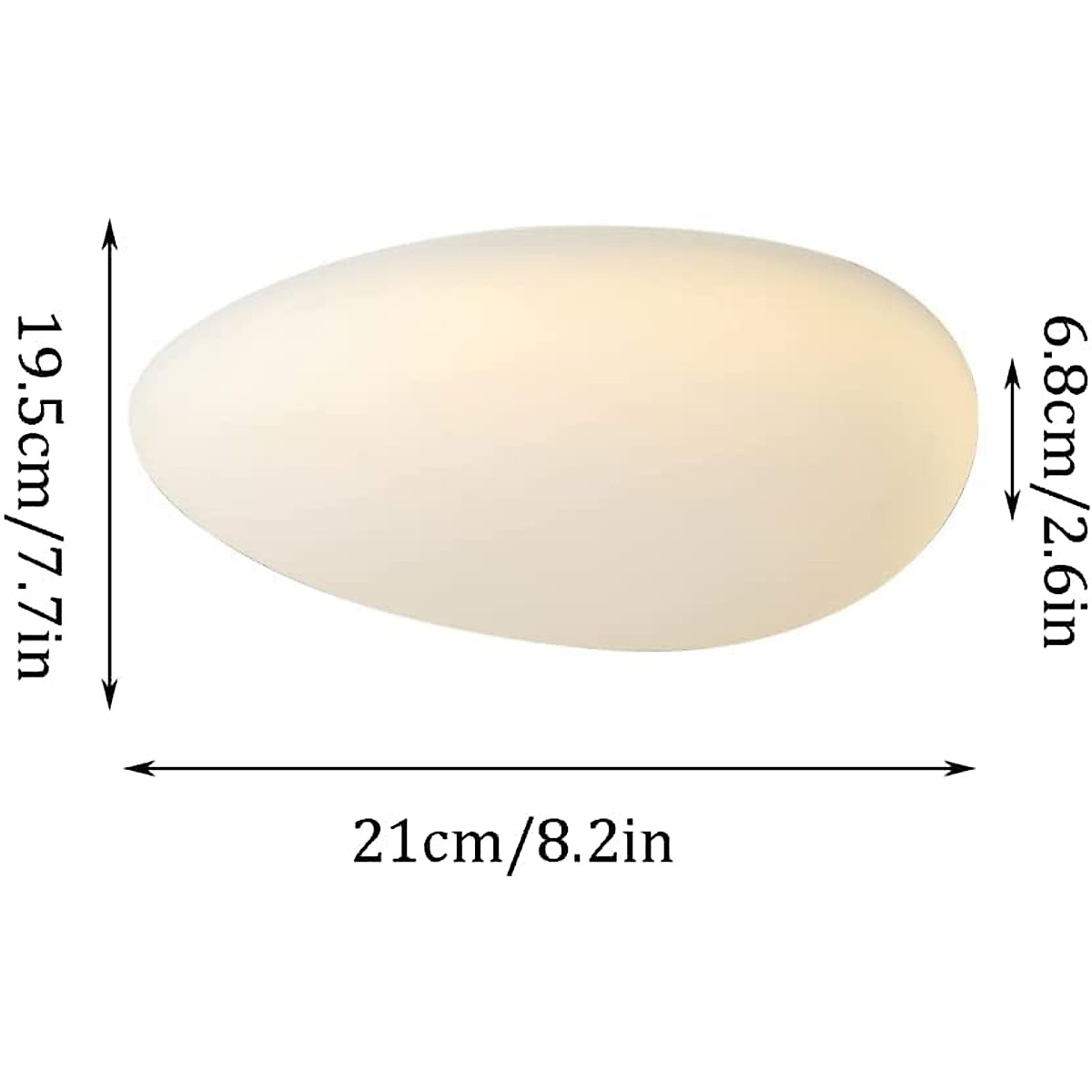 Ceiling lamp Nordic Simple Ceiling Light White Pebble Shape Ceiling Light Flush Mount Ceiling Lamp for Bedroom Study Cloakroom
