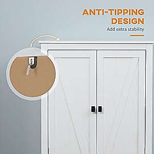 HOMCOM 72" Freestanding 4-Door Kitchen Pantry, Storage Cabinet Organizer with 4-Tiers, and Adjustable Shelves, White