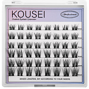 KOUSEI Clusters Lash Individual DIY Eyelashes Extension Lashes Segmented 48 Clusters Eyelash Wispy Fake Lashes Natural Look Soft Lashes (48pcs 10-16mm)