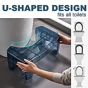 Toilet Stool for Adults, Acrylic Sitting Posture Foot Stool, Poop Stool - Blue…