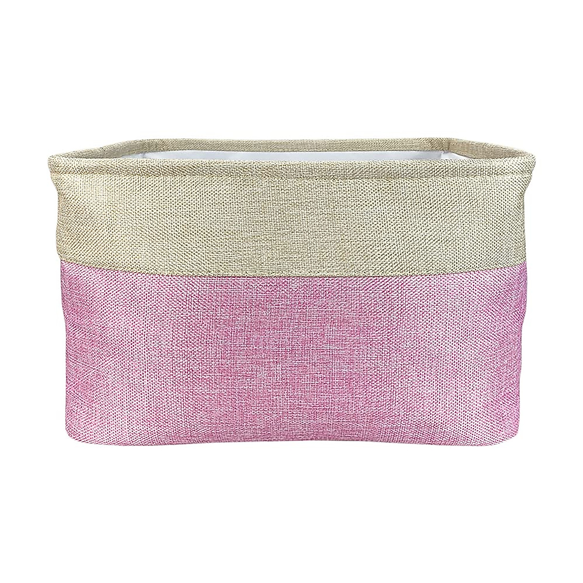 MALIHONG Personalized Foldable Storage Basket with Cute Dog Boxer Collapsible Sturdy Fabric Bone Pet Toys Storage Bin Cube with Handles for Organizing Shelf Home Closet, Pink and White