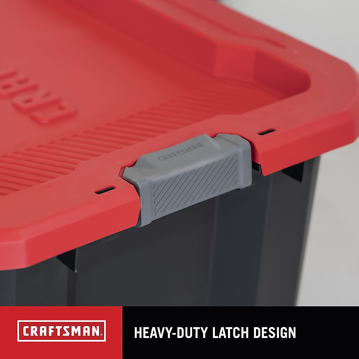 CX CRAFTSMAN, 20-Gallon Highly Durable Storage Bin & Dual Latching Lid, (14.3”H x 19.7”W x 28.2”D), Versatile Stacking Tote and Weather-Resistant Design, American Made [8 Pack]