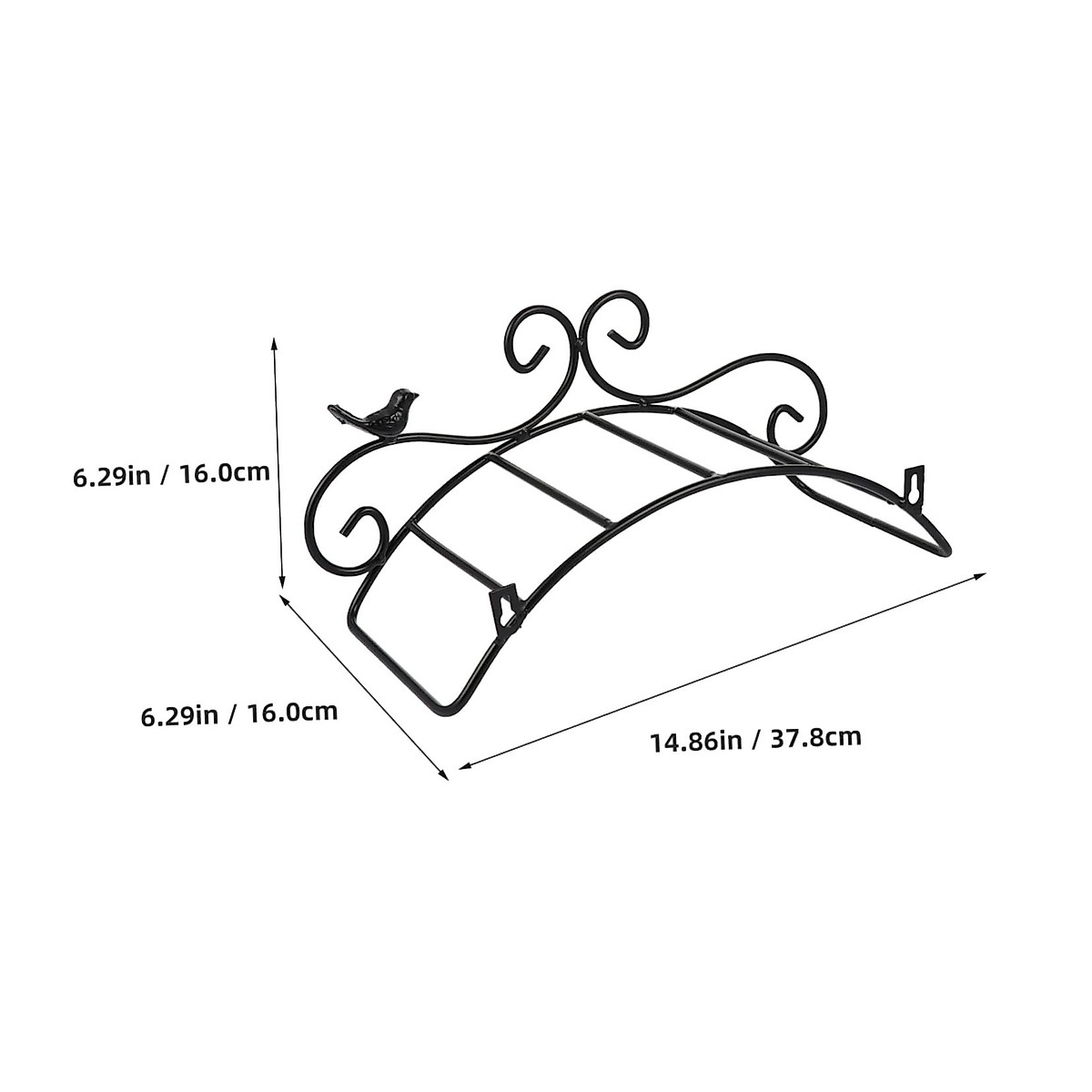 DOITOOL Hose Wrought Iron Frame Hose Wall Mount Hose Storage Rack Hose Holder Hanger Garden Hose Holder Garden Hose Support Hose Bracket Decorative Hose Holder Hose Hanger Wall Mount Shelf