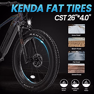 VELOWAVE Electric Bike Adults 750W BAFANG Motor 48V 15Ah LG Cells Battery,26" x 4.0" Fat Tire Ebike 28MPH Snow Beach Mountain Electric Bicycle Shimano 7-Speed