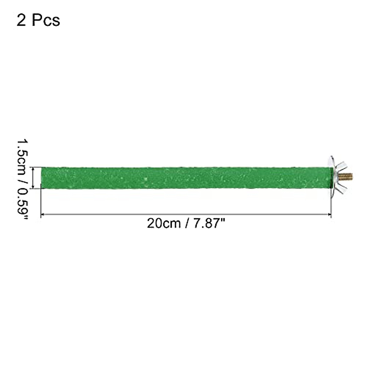 PATIKIL 0.6x7.9 Inch Bird Cage Perch, 2 Pack Parrot Stand Paw Grinding Stick Bird for Parakeet Cockatiel Cage Accessories, Green