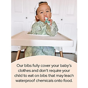 Bibbrella Baby Led Weaning Bibs with Adjustable Backing | Baby Smock Bib for Boys and Girls | 6m-3y Baby Bibs, Abstract Art