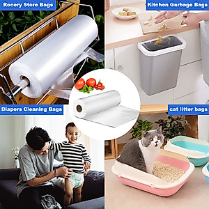 Tapsin 12x20 Plastic Produce Bags on a Roll - Clear Plastic Bags for Food, Vegetable, Fruits, Bread, Pet Bags and Grocery Clear Bag- 350 Bags/Roll (2 Rolls)