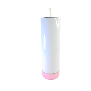 MacTings 20 oz Music Speaker Tumbler, Skinny Straight Music Tumbler with Straw and Lid,Speaker Tumbler Cup with Detachable Bluetooth Base, Stainless Steel Sublimation Music Insulated Tumbler (Pink)