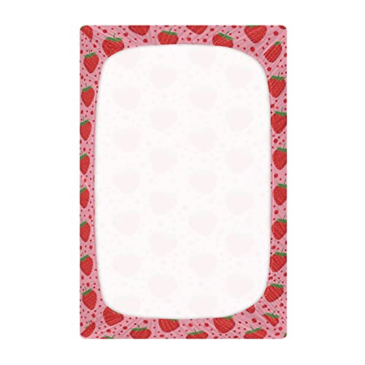 Kigai Strawberry with Dots Fitted Crib Sheet for Girls and Boys, Soft Breathable for Standard Crib & Toddler Bed Mattress, 27 x 39 in