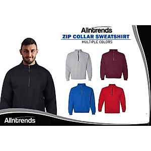 ALLNTRENDS Adult Zip Collar Sweatshirt US Air National Guard Embroidered Top (M, Black)