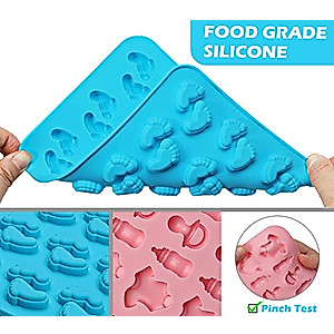 Webake Baby Feet Mold Baby Onesie Baby Bottle Pacifier Molds, Bite Size Silicone Chocolate Candy Molds Gummy Mould for Baby Shower Party Cake Decoration Cupcake Topper