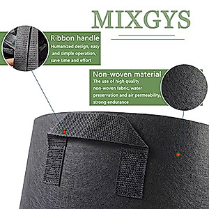 MIXGYS 12 Pack 5 Gallon Grow Bags,Grow Nursery Pots,Vegetables Bag for Flowers and Plant Garden Container,Thickened Non-Woven Pot with Handle（5Gallon 12Pack Black
