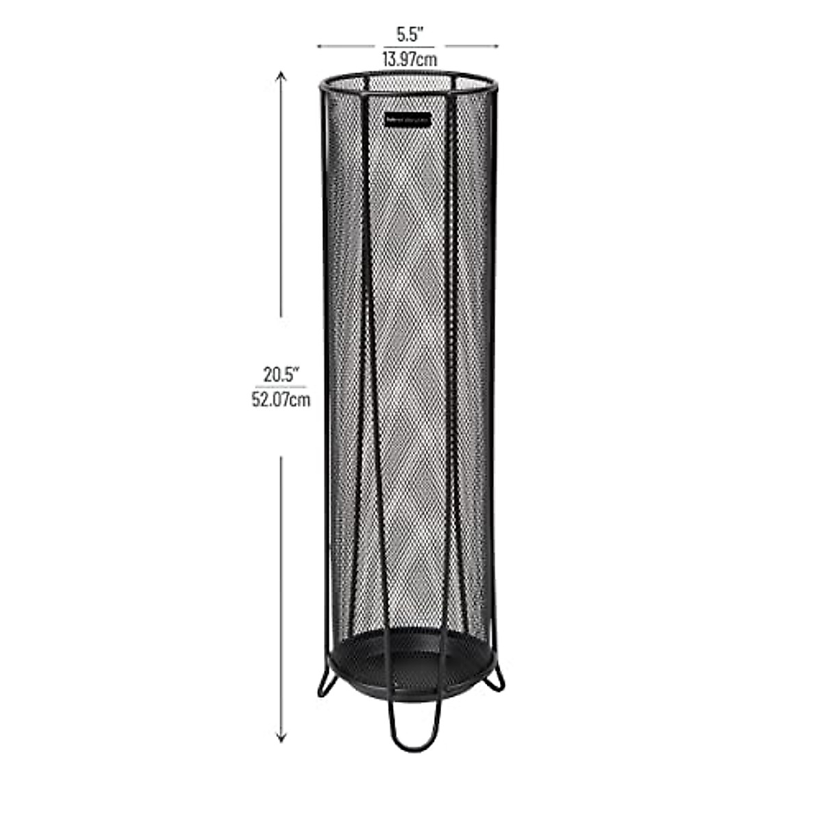 Mind Reader Umbrella Rack Stand For Canes Walking Sticks Umbrellas, Metal Mesh, Black