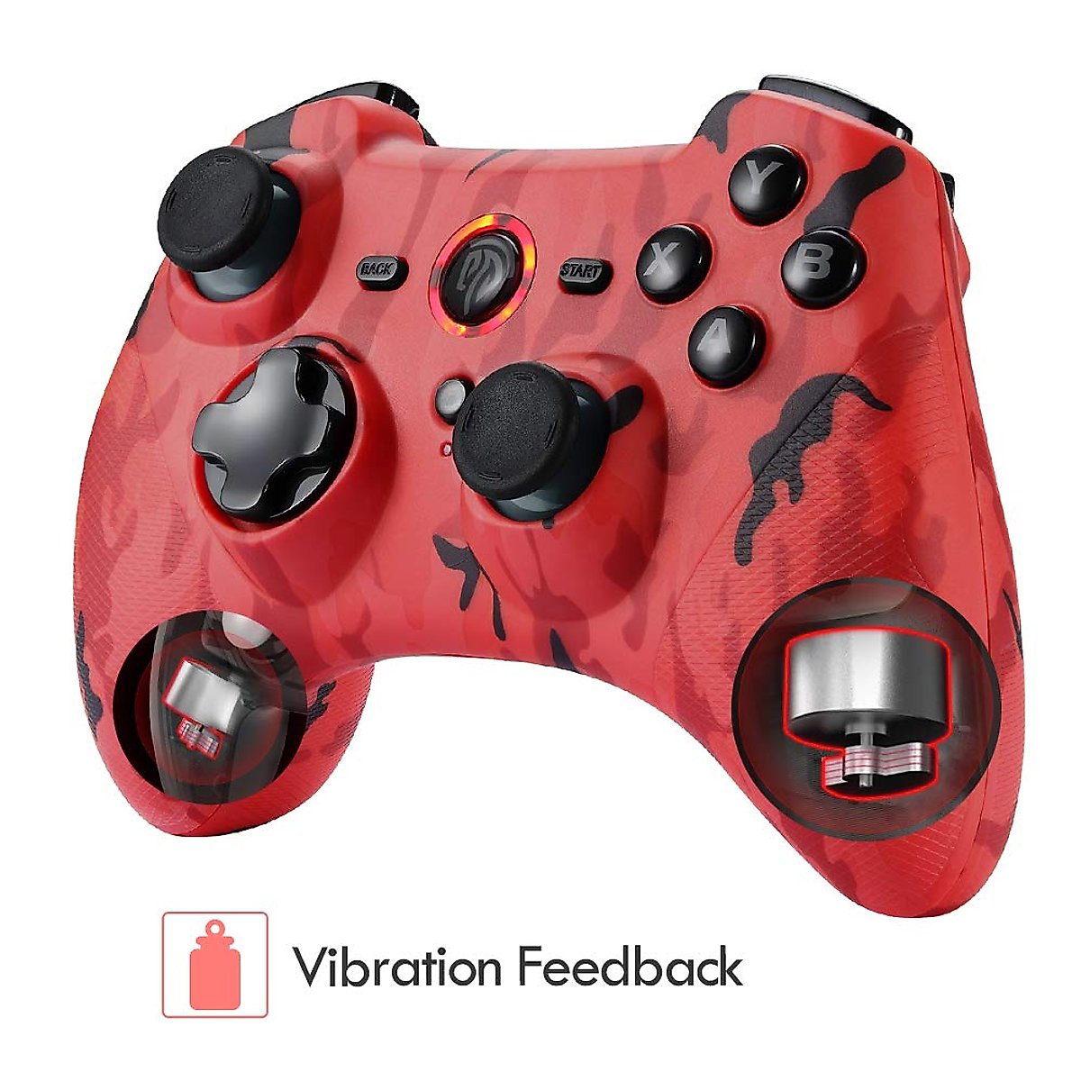 EasySMX 2.4G Wireless Controller for PS3, PC Gamepads with Vibration Fire Button Range up to 10m Support Steam PC PS3 Android Devices and TV Box