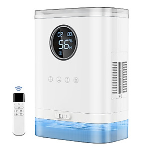 Dehumidifier, 95 OZ Dehumidifier for Bedroom (1000 sq.ft), Quiet Dehumidifier for Basement, Home, Bathroom, RV, Closet with Auto Shut Off, Humidity Adjustable, Defrost, Sleep Mode, 7 Colors LED Light
