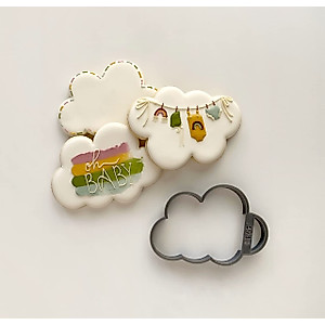 BABY SHOWER COOKIE CUTTERS Sprinkle Welcome Home One Year Old Birthday Party Celebration Infant Toddler Onesie T-Shirt Newborn Boho Rainbow And Cloud Cookie Cutters (3 pack)