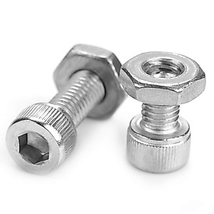 140Pcs #10-32 Stainless Steel Hex Socket Cap Hd Bos Hex Screw Assoment Kit, with Plastic Storage Box