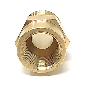 1/2 Male Flare x 3/8 Female Flare Brass Reducer coupling [661-FA0806] to adapt 1/2" application to 3/8 inch Natural Gas Grill Hose Connect Propane Assembly-3/8 Female Flare Thread x 1/2 Male Flare