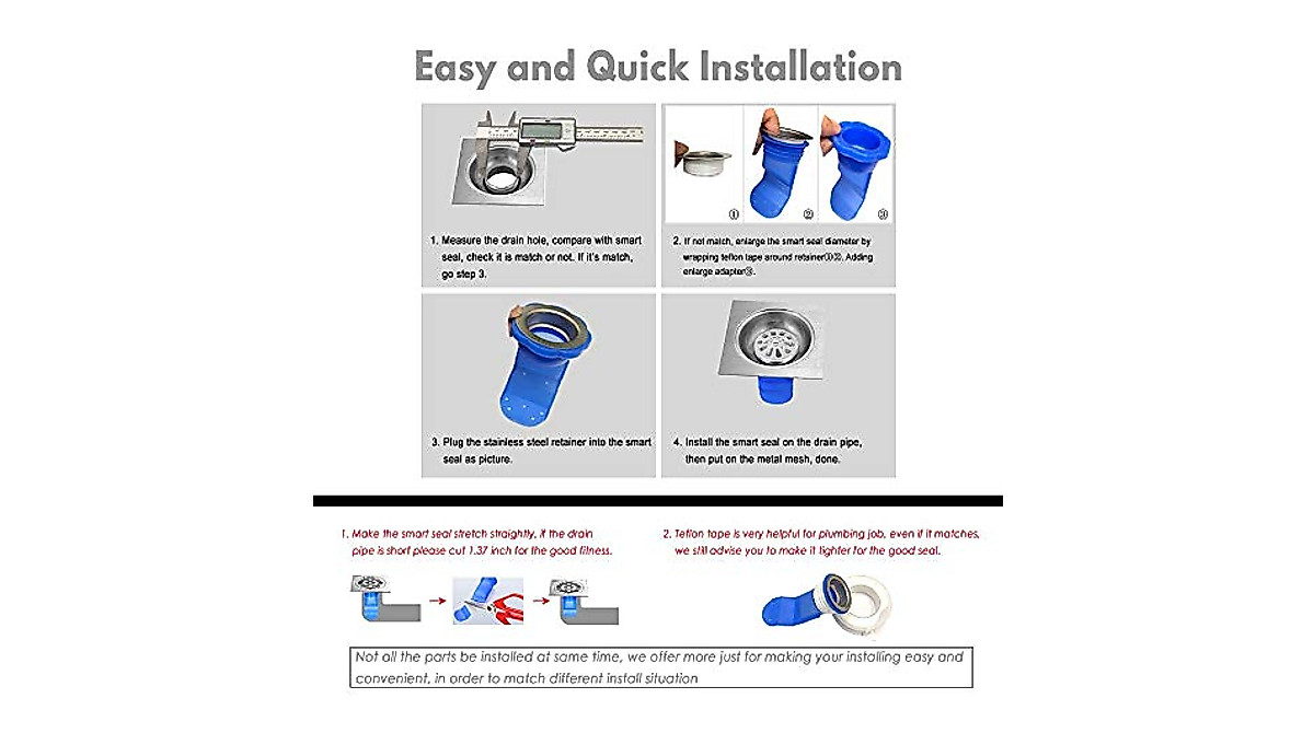 Waterless Trap Seal for Shower Floor Drain - Prevent Backflow
