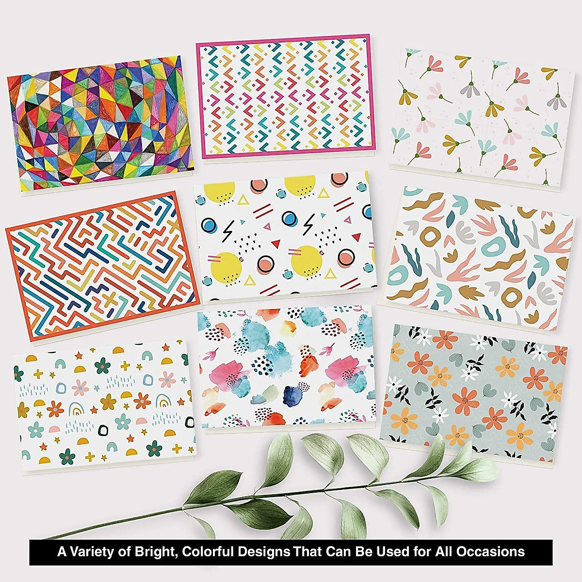Dessie 50 Different Blank Cards With Envelopes - 4x6 Inch Blank Greeting Cards w/Colored Envelopes & Gold Seals. Colorful Designs - No Repetition. All Occasion Note Cards with Envelopes Set