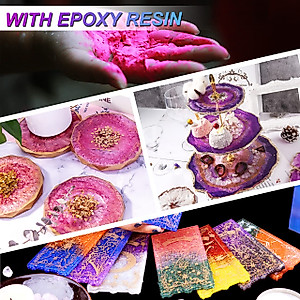 LET'S RESIN Mica Powder, 24 * 10g Color Resin Pigment Powder, Natural Epoxy Resin Mica Powder for Soap Dye, Slime, Nail Polish, Bath Bomb, Makeup, DIY Craft and Candle Making
