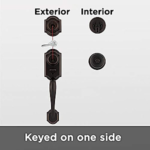 Kwikset 95530-019 Montara Single Cylinder Handleset w/Juno Knob featuring SmartKey in Venetian Bronze