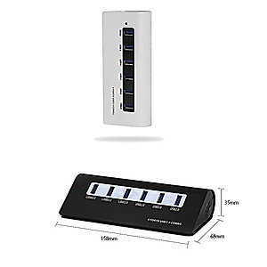 SBSNH 6 Port USB3.0 HUB One Point Six USB2.0/3.0 Docking Station Card Computer Notebook U Disk Multi-Port Splitter (Color : Gold)