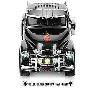 QFX BT-1953 Hot Rod Pick Up Truck Replica Speaker with Built-in Microphone, Led Party Lights, FM Radio, Red