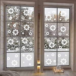 200Pcs Daisy Wall Decals Peel and Stick White Daisy Stickers Flower Wall Stickers Daisy Flower Wallpaper Window Clings Polka Dots Art Murals Wall Decal for Kids Baby Girls Bedroom Living Room Decor