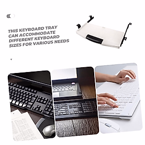 Housoutil Abs Plastic Keyboard Tray Keyboard Guide Rail Computer Desk Accessory Side Mount Keyboard Storage