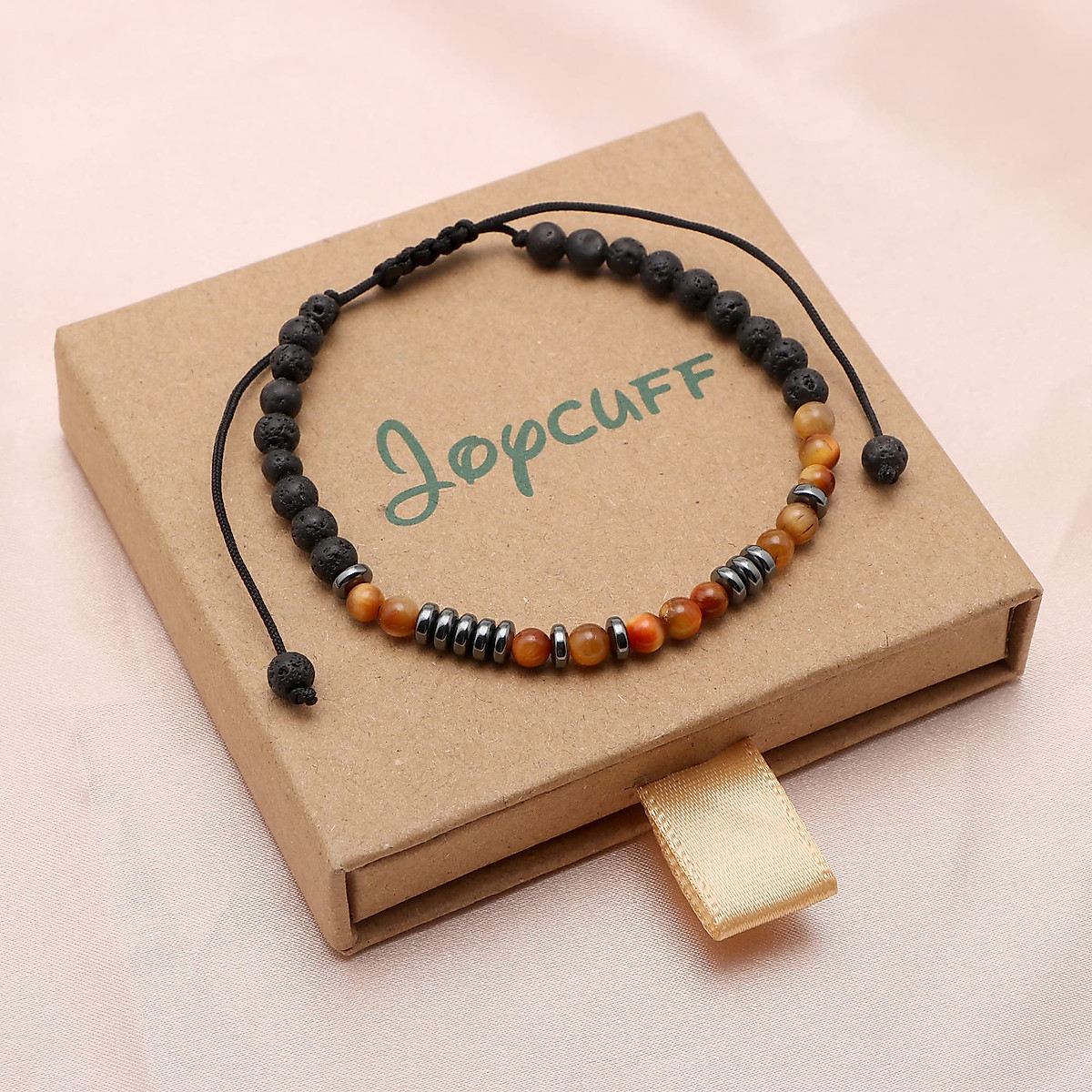 JoycuFF Daughter Bracelet from Mom Lava Rock Stone Beaded Bracelets for Mother and Daughter I Love You Morse Code Bracelets for Women Christmas Birthday Gift for Daughter from Mothers Beaded Jewelry