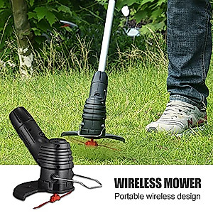 Wireless Electric Lawn Mower 2000mah Li-ion Battery Adjustable Cordless Grass Trimmer Garden Pruning Tools - Lawn Mower - - (Style: B, Color: Black)